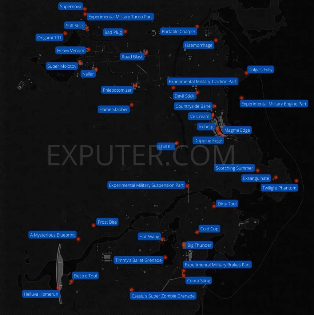 Dying Light: All Blueprint Locations - eXputer.com Dying Light: All Blueprint Locations - eXputer.com