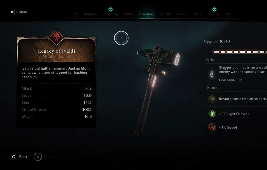 AC Valhalla Legacy of Ivaldi: Location, Stats, Perks - eXputer.com