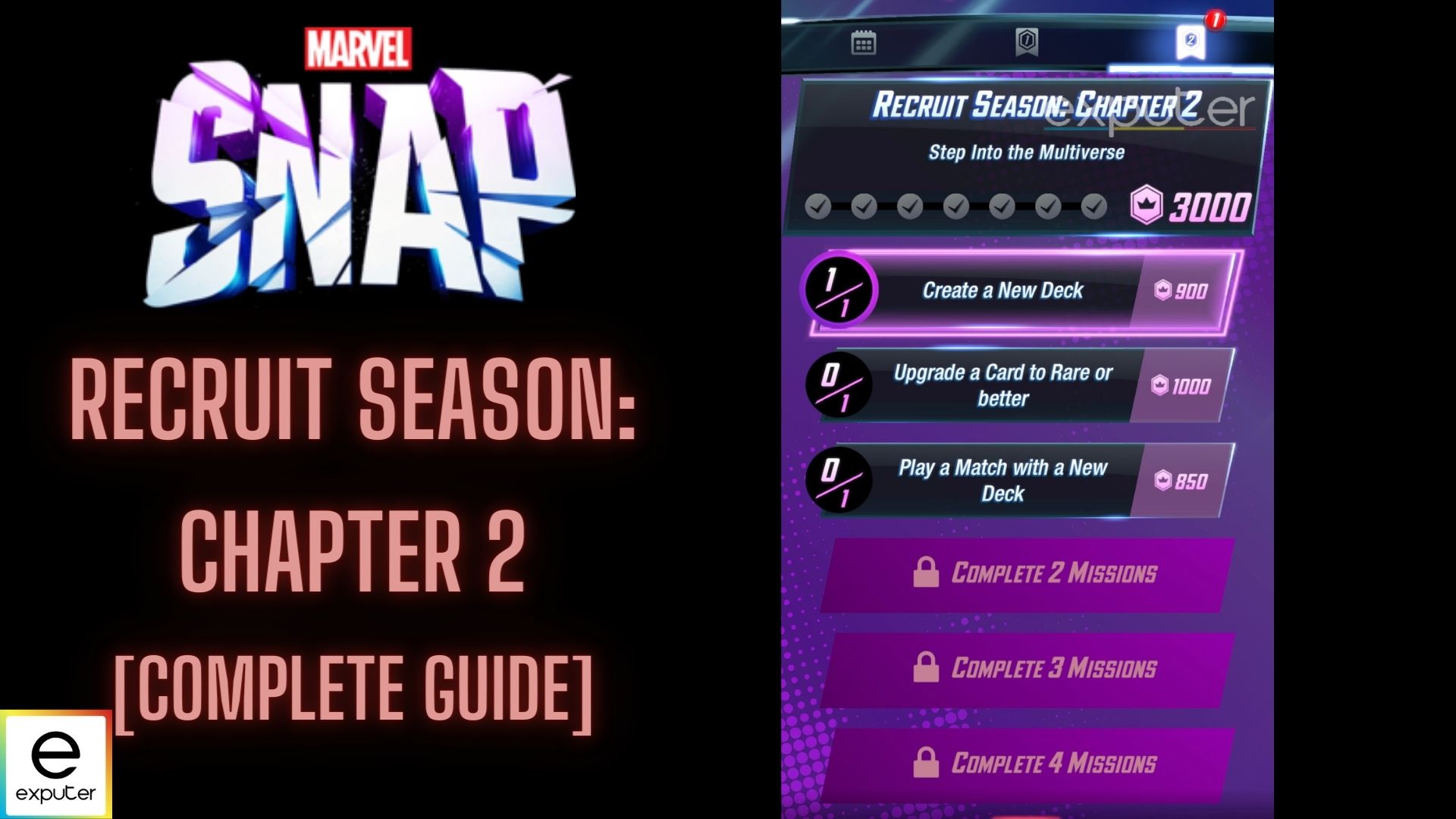 Marvel Snap: Recruit Season Chapter 2 Missions - eXputer.com Marvel Snap: Recruit Season Chapter 2 Missions - eXputer.com