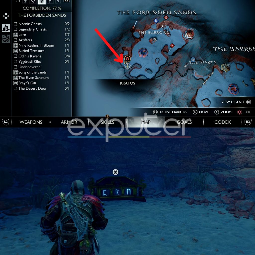 GOW Ragnarok: How To Get Forbidden Sands Nornir Chest - eXputer.com