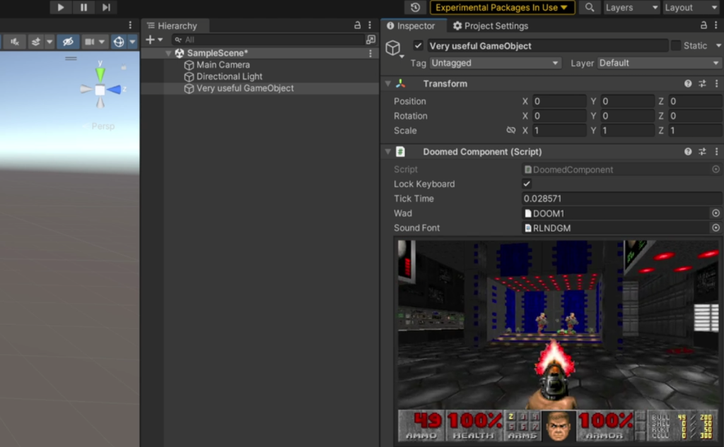 Someone Just Made Doom Run On The Unity 3D Inspector - eXputer.com