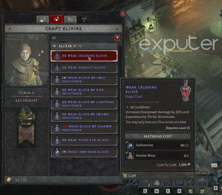 Diablo 4: Craft Elixirs & Upgrade Potions - eXputer.com
