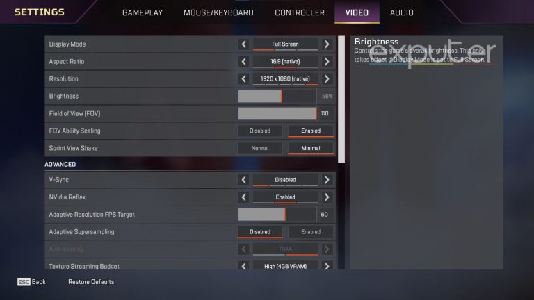 Apex Legends Best Settings [Season 20] - eXputer.com