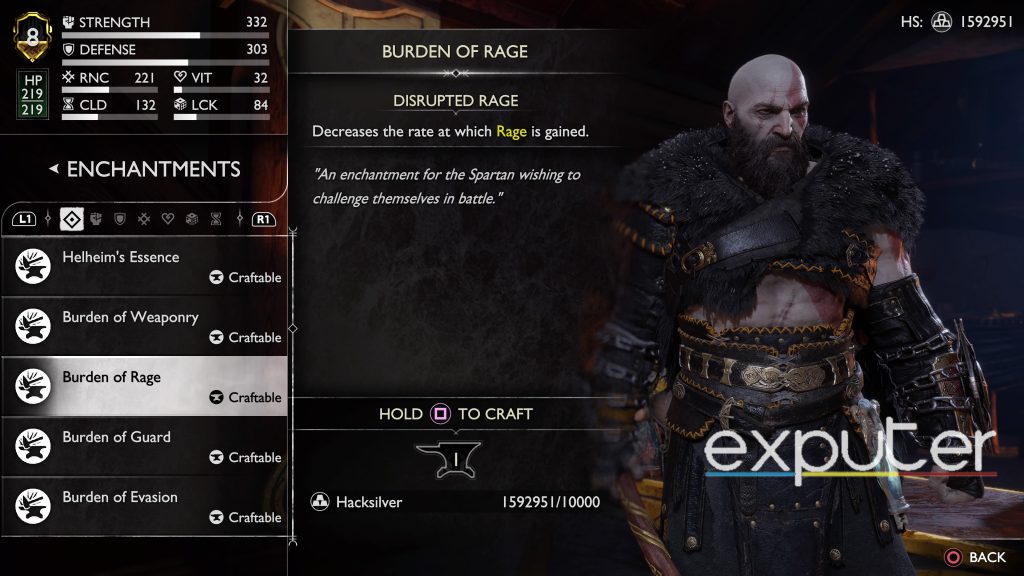 GOW Ragnarok Burden Enchantments [Explained] - eXputer.com