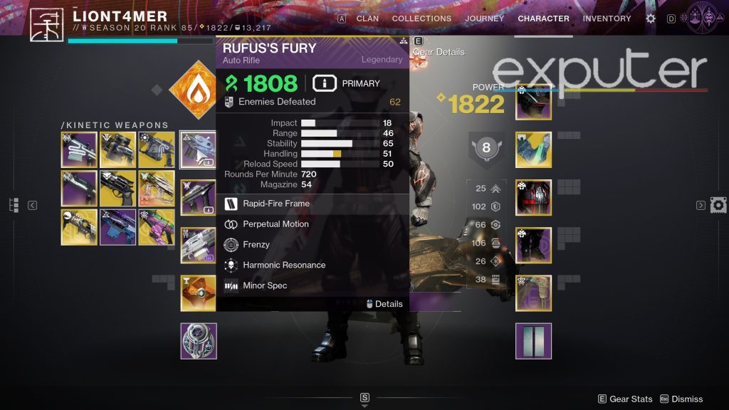 Destiny 2 Rufus's Fury [How To Get & God Roll Perks] - eXputer.com