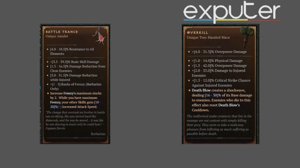 Diablo 4: All Unique Item Types & List - eXputer.com