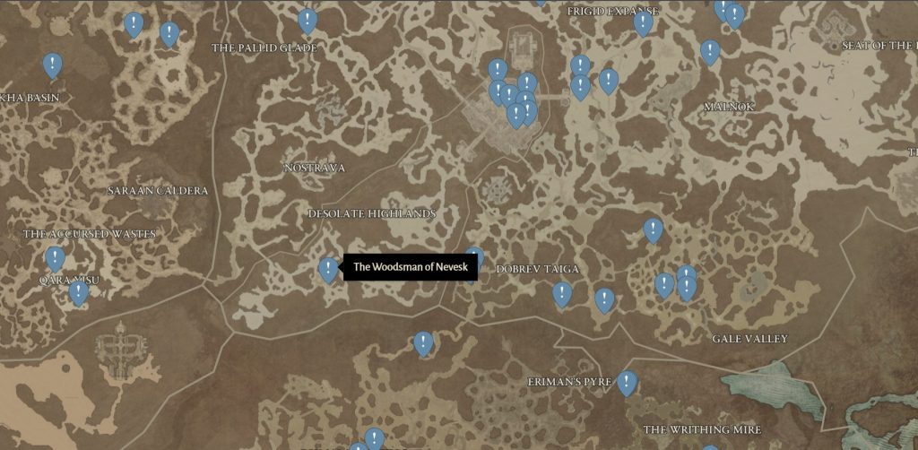 Diablo 4 Fractured Peaks: All Side Quest Locations - eXputer.com