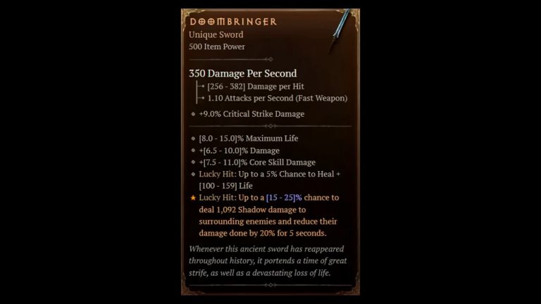 Diablo 4: Doombringer [How To Get & Affixes] - eXputer.com