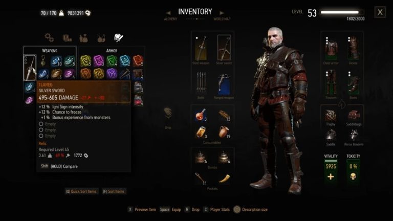 Witcher 3: 8 BEST Silver Swords [Rarity, Weight, & Effects] - eXputer.com