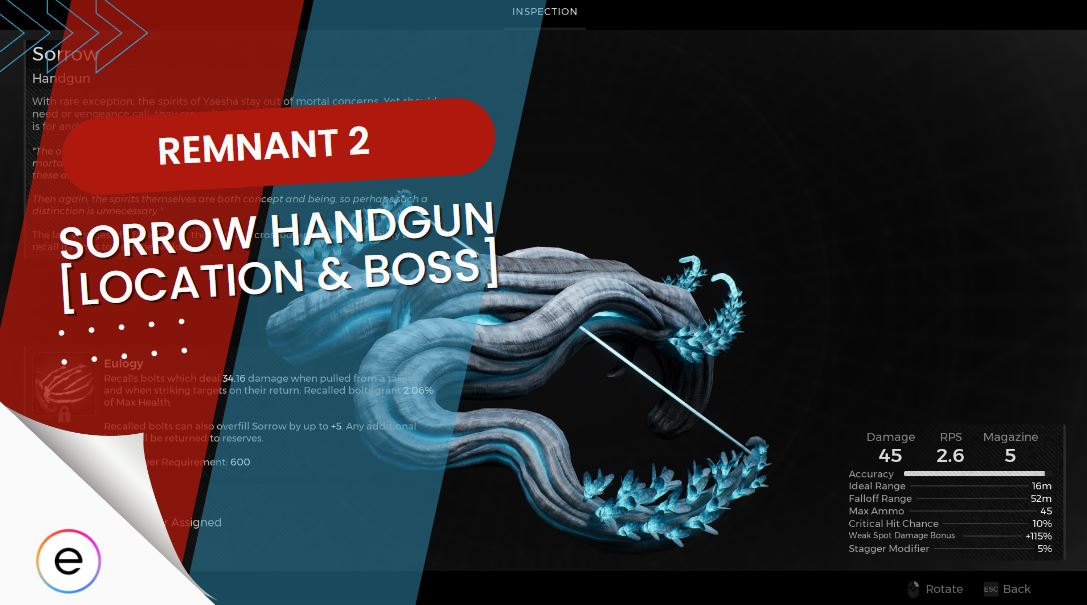Remnant 2: Sorrow Handgun [Location, Upgrades & Boss] - eXputer.com
