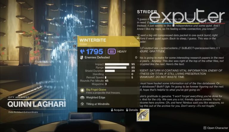 How To Get Winterbite Exotic In Destiny 2 [Stats & Perks]