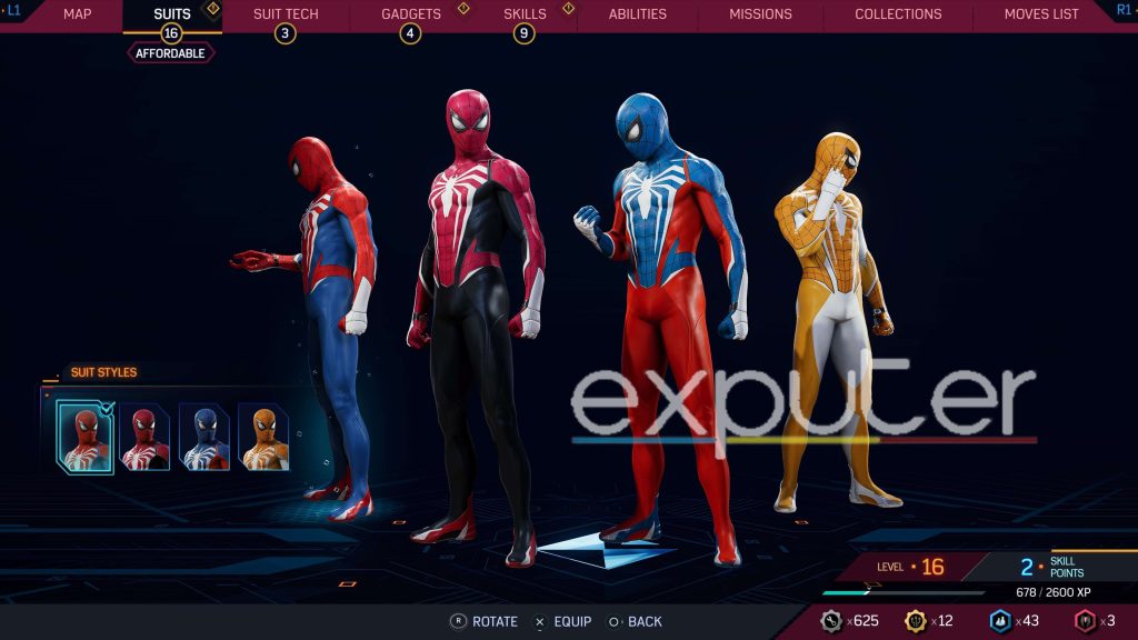 Spider-Man 2: Advanced Suit [2.0 Variant & Colors] - eXputer.com