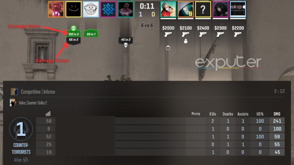 CS2: How To See Damage Dealt [Mid & Post-Match] - eXputer.com