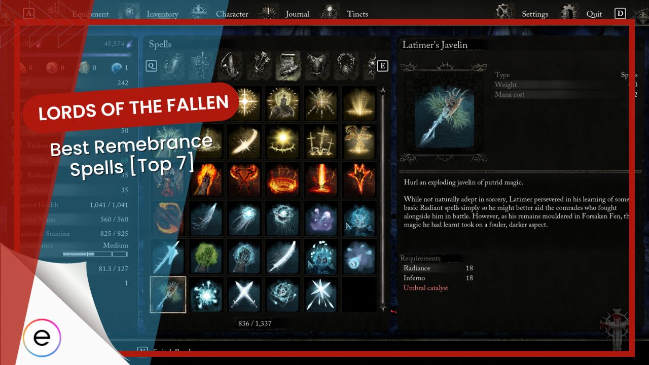 Lords of the Fallen: 7 Best Remembrance Spells - eXputer.com