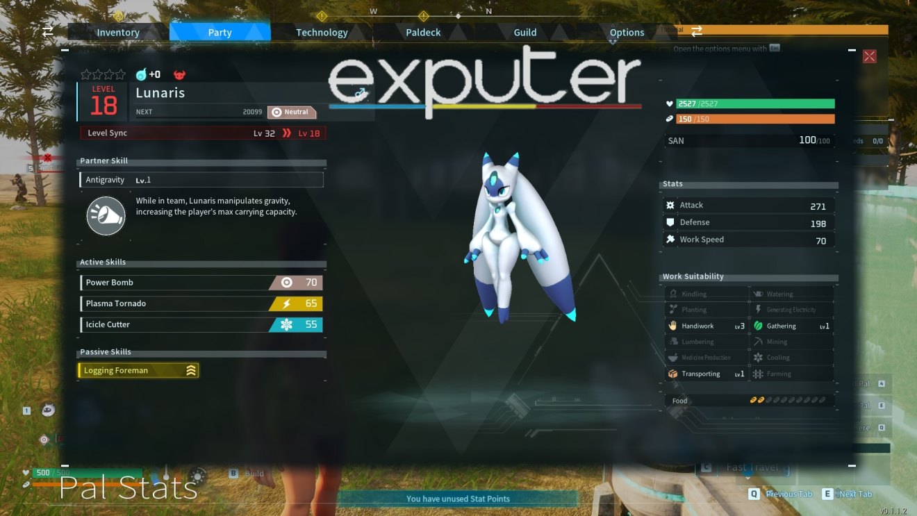 Palworld Lunaris: Location, Skills, Breeding & Fight - eXputer.com